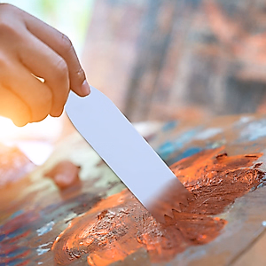 craftshou Multifunction Acrylic Pouring Swipe Tools,14 Pcs Paint Scrapers Plastic Paint Swipe Accessories for Acrylic Painting Technique