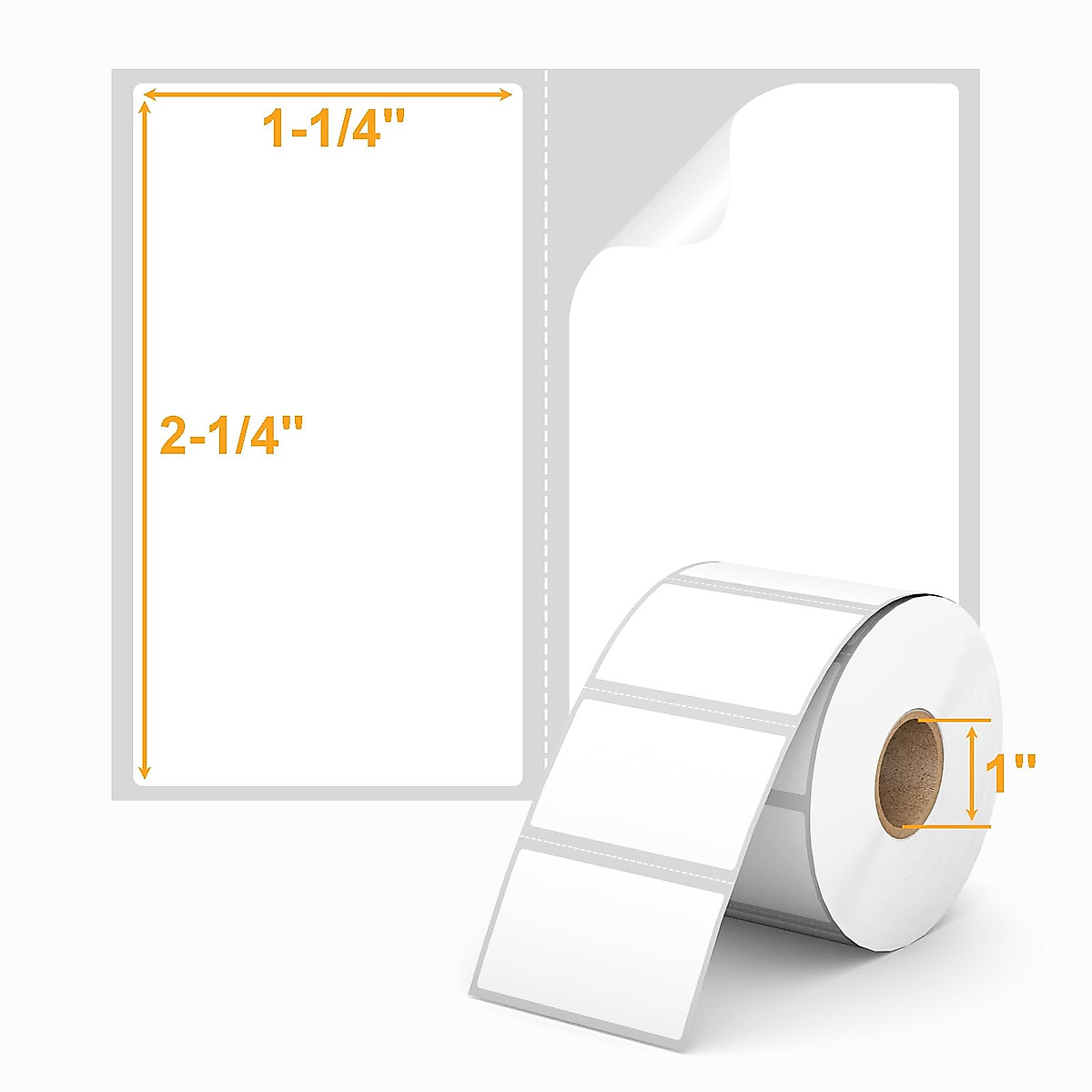 Labelebal 12 Rolls,1000/Roll -Zebra 2.25" X 1.25” Direct Thermal Labels - Perforated Stickers for Barcode Address & FBA Product, Compatible with Zebra & Rollo & MUNBYN Desktop Printer…