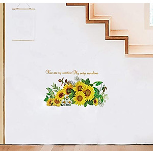 Sunflower Sunshine Wall Decal You are My Sunshine My Only Sunshine Wall Sticker Murals of Kids Baby Bedroom Nursery Rooms Wall Decals for Kitchen Decoration