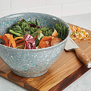 Rachael Ray Accessories Kitchen Pantryware Multi Purpose/Salad Serveware/Melamine Garbage Bowl, 4 Liters, Sea Salt Gray