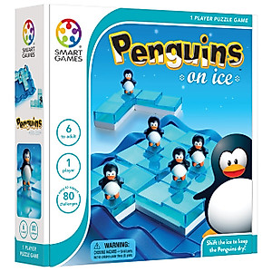 SmartGames Penguins on Ice - A Sliding Cognitive Skill-Building Puzzle Game for Ages 6 - Adult