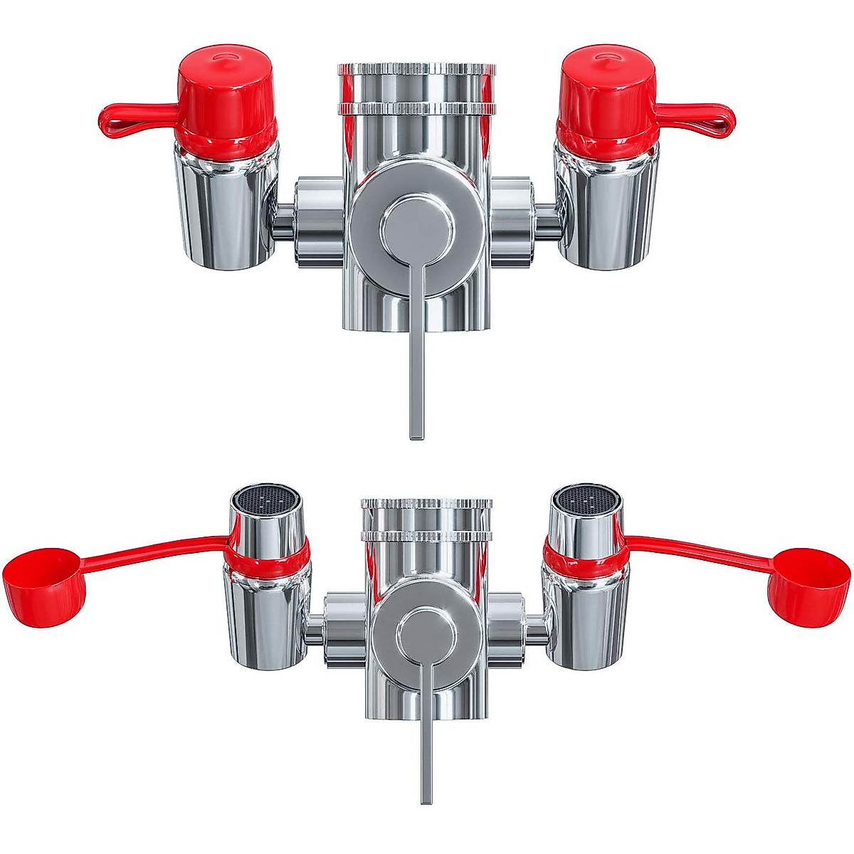 Skywin Eye Wash Kit - Faucet Mounted Emergency Eye Wash Station Sink Attachment -1x Continuous Flow Eyewash Station,3X Common Sink Adapter,2X Inspection Tag,1x Emergency Eye Wash Station Sign