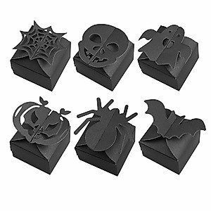 SaktopDeco 24 PCS Mini Black Halloween Boxes Mini Treat Gift Candy Boxes Small Party Favor Boxes