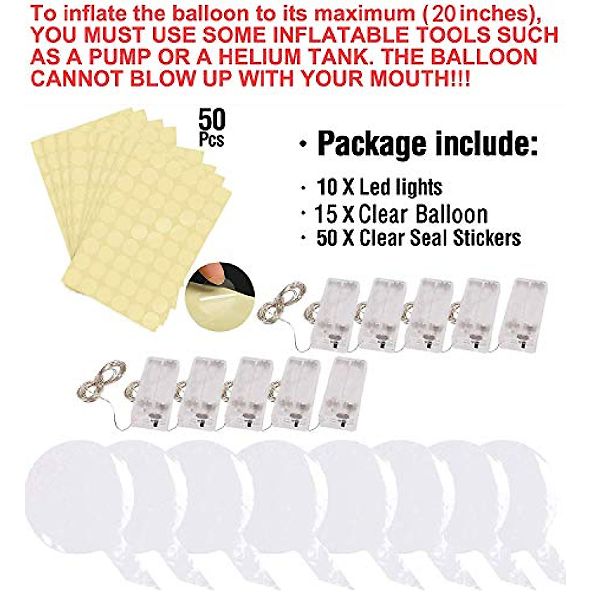 Light up led balloons , Wedding Decorations 10 set warm white 15pcs Transparent Light Balloons Great For Banquets, Outdoor and Indoor Parties, Anniversary, House Party, Family Reunion, Birthday and Event Centerpieces (warn white) (20 inch--10 set)