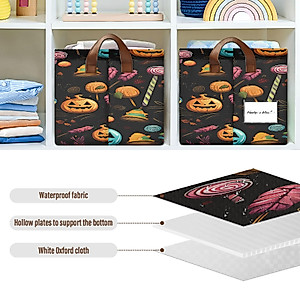 Halloween Storage Basket for Organizing, Pumpkin Candy Large Storage Bins Boxes Containers Laundry Basket for Closet Organizers Clothes