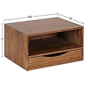 Kate and Laurel Hutton Modern Floating Shelf, 12.5 x 10 x 7, Rustic Brown, Farmhouse Floating Desk for Storage and Display