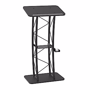 FixtureDisplays® Curved Podium, Truss Metal/Wood Pulpit Lectern with A Cup Holder 11568-H