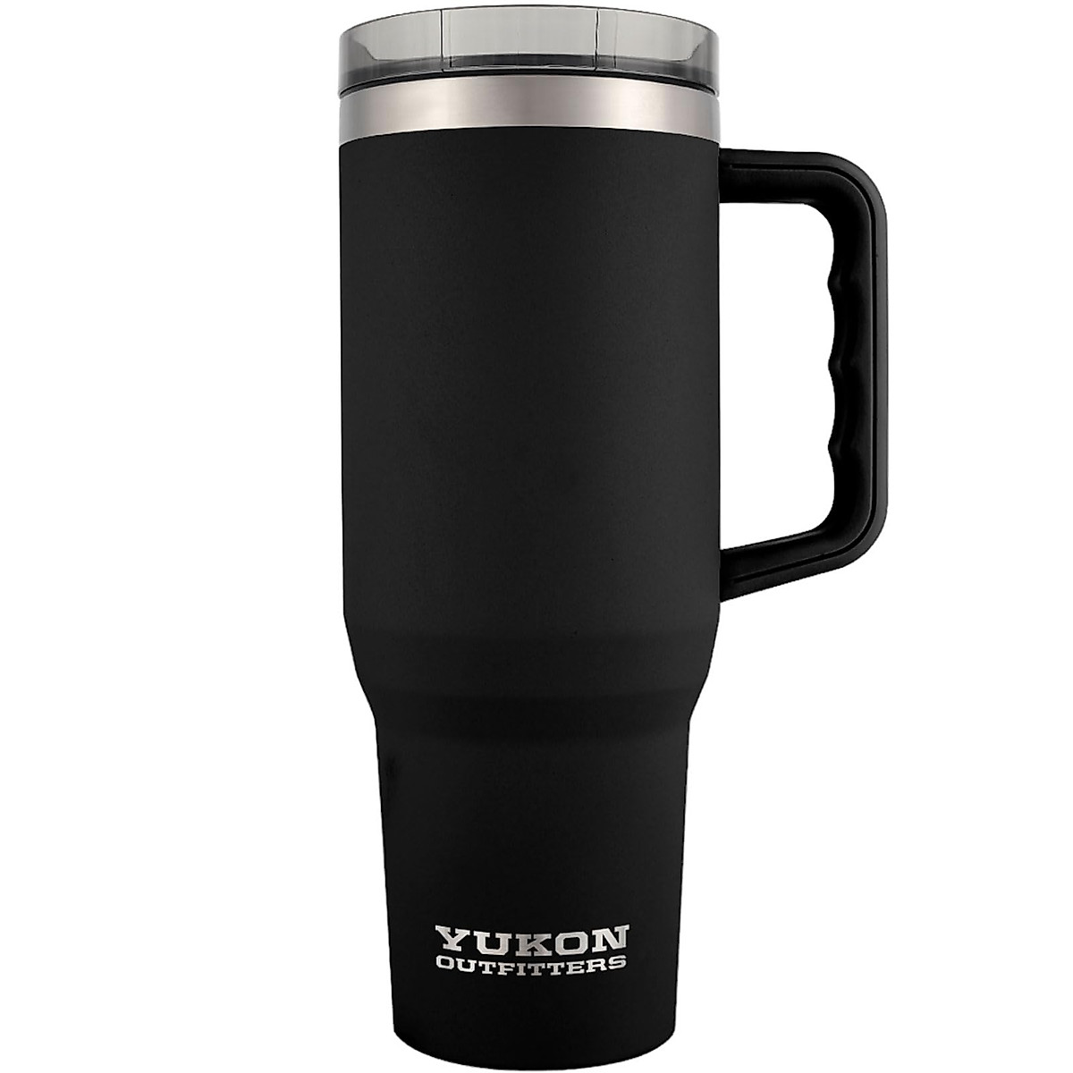 Yukon Outfitters Fit Forty 40oz Double Wall Vacuum Insulated Stainless Steel Tumbler with Reusable Straw & Ergonomic Handle | For Hot or Cold Beverage, Black