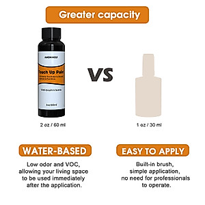 NADAMOO Multi Surface Touch Up Paint Gray, Interior House Appliance Paint Repair Marker for Wall, Ceiling, Cabinet, Door, Furniture, Windows, Shutter and Trim-60 ml / 2 oz, with 3 Brushes