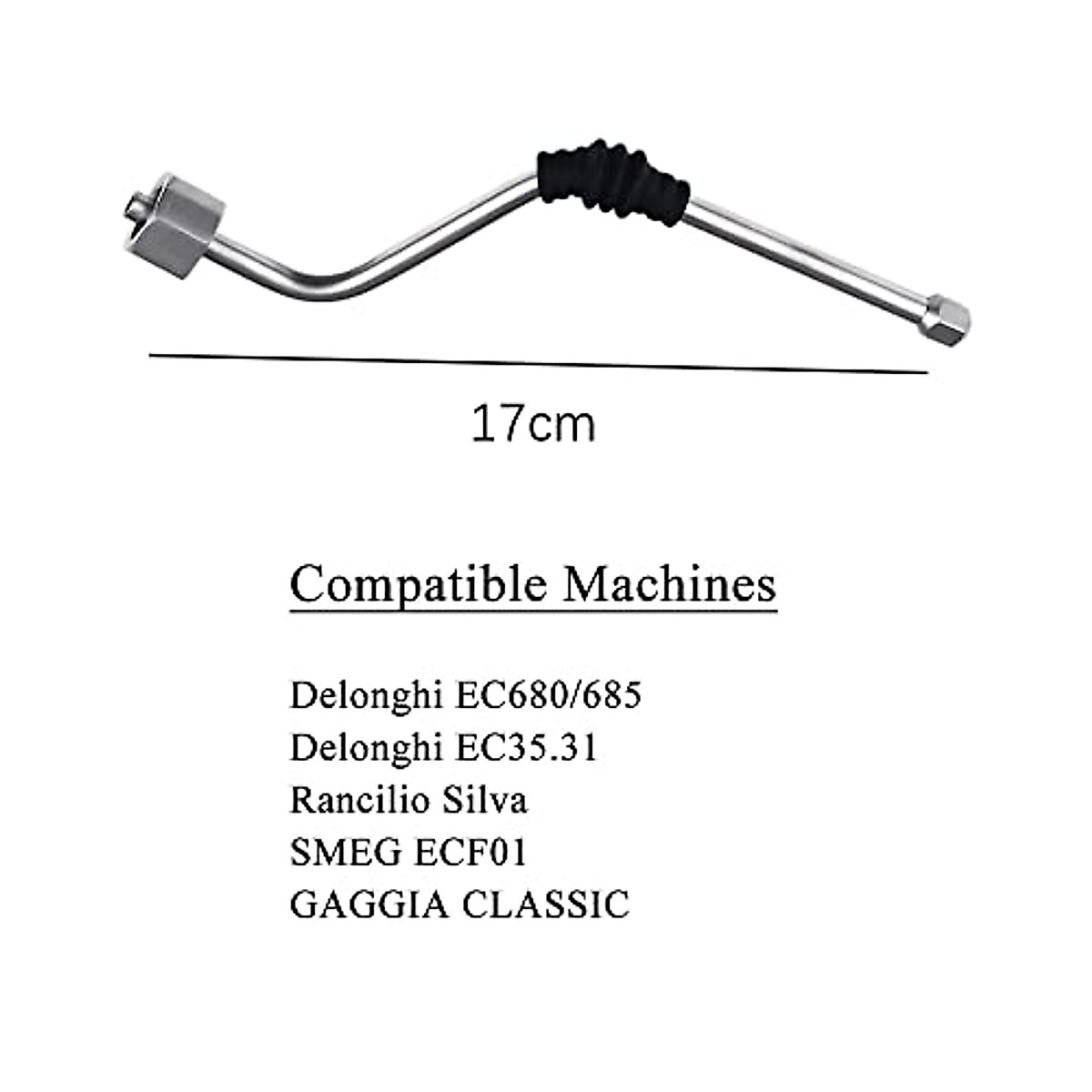 Steam Wand Upgrade with Additional 3 Hole Tip Nozzle for Delonghi Dedica EC685/680, SMEG and Rancilio Silvia (V1/V2) (With two nozzle)
