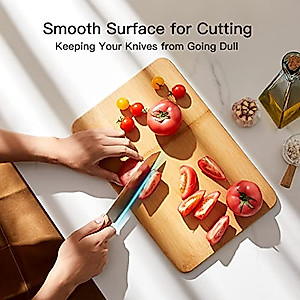 Pipishell Bamboo Cutting Board Set of 3 - Wood Cutting Board for Kitchen Chopping - for Meat, Cheese, and Vegetables - Butcher Block Serving Tray, PIBCB01