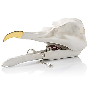 Suck UK | Jewellery Box | Bird Skull Jewellery Organiser or Key Bowl | Gothic Home Decor Ornament | Trinket Box & Trinket Dish For Bedroom | Stand Alternative | Gothic Gifts & Skull Gifts