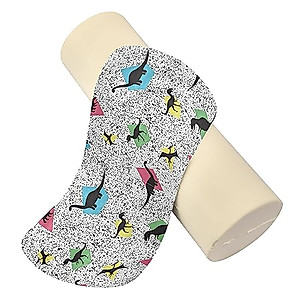 Vnurnrn Cute Dinosaurs Neck Support Pillow Round Neck Roll Bolster Cylinder Pillow Cervical Pillows Leg Pillow for Leg Knee Back Head Support for Camp Study Work Men