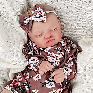 Kaydora Reborn Baby Girl Dolls - 20 inch Lifelik Newborn Baby with Realistic Veins for Kids Age 3 +, Brown