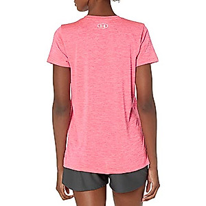 Under Armour Women's Tech V-Neck Twist Short-Sleeve T-Shirt , Cerise (655)/Metallic Silver , Large