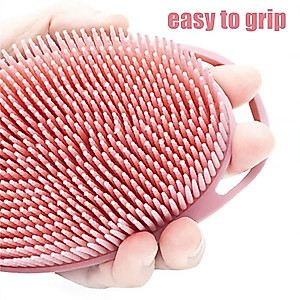 Silicone Body Brush, Exfoliating Body Scrubber, Silicone Body Scrubber Loofah, Silicone Bath Brush, Soft Exfoliating Body Bath Shower Scrubber Brush for Kids and Adults All Kinds of Skin -3 Pack