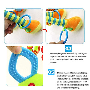 RichChoice Giraffe Baby Educational Toys (one Box:50 pcs):1-3-6-8 Month,1-2-3 Year Old Crib Bed,Car Seat, Stroller, Activity,Travel Hanging Toys;Kids Plush Portable Toys with Crinkle, Ring,Teether…