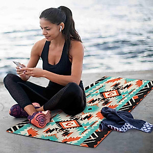 Nander Yoga Mat Thick Non-slip Soft Breathe Elastic Exercise Fitness Gym 1MM Thick Natural Rubber for Yoga Mats,Native American Tribal