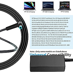 HP 45W 19.5V 2.31A Laptop Charger for HP Stream 11 13 14, Pavilion, Elitebook Folio, Spectre, Pavilion Touchsmart, Spectre Ultrabook, AC Adapter Power Supply (4.5mm x 3mm)