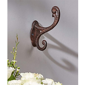 Giftcraft 087690 Elegant Heavy Duty Cast Iron Wall Hook, 4.8-inch Height