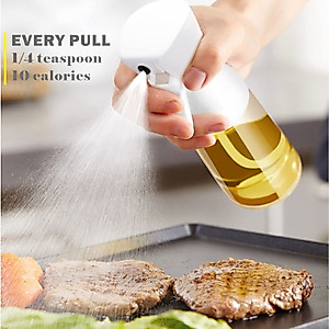 Oil Sprayer for Cooking, 220ml Glass Olive Oil Sprayer Mister, Olive Oil Spray Bottle, Kitchen Gadgets Accessories for Air Fryer, Canola Oil Spritzer, Widely Used for Salad Making, Baking, Frying, BBQ