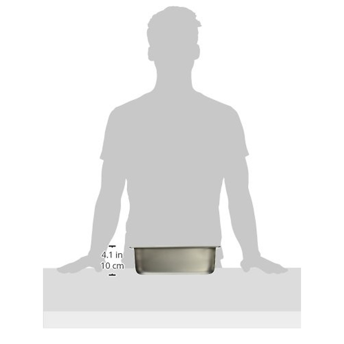 Winco 1/3 Size Pan, 4-Inch,Stainless Steel,Medium