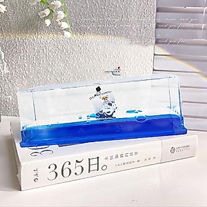 Chilifuli Cruise Ship Fluid Drift Bottle,Unsinkable Boat in a Box,Titanic Cruise Ship Model Liquid Wave Cruise Ship Decoration,Cruise Ship That No Longer Sinks Toy,for Car Display Cases and Gifts (F)