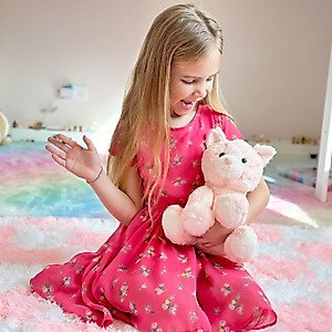 Laila and Lainey Cat Stuffed Animal - Cat Gifts for Girls Ages 0 1 2 3 4 5 6 7 8 Years, Pink Stuffed Animal