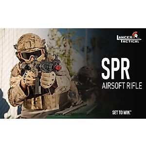 Lancer Tactical Gen 2 Airsoft M4 SPR Interceptor AEG Polymer - Electric Full/Semi-Auto, 1000 Rounds Bag of 0.20g BBS, Battery& Charger Included, Color TAN Polymer