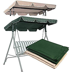 Swing Canopy Replacement Waterproof Top Cover for Outdoor Garden Patio Swing Porch Yard (75"x52", Beige)