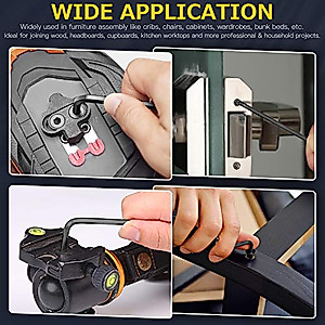 Mardatt M6 x 15mm 50PCS Black Zinc Plated Hex Socket Cap Bolts and Barrel Nuts Cross Dowel Replacement for Beds Chair Table Desk Furniture