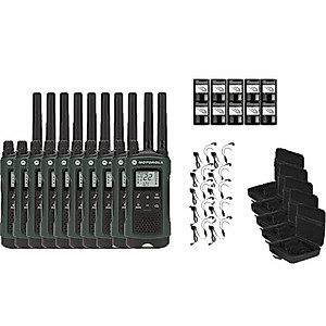 Motorola Talkabout T465 Two-Way Radios/Walkie Talkies - Weatherproof 22 Channels PTT IVOX Flashlight 10-Pack
