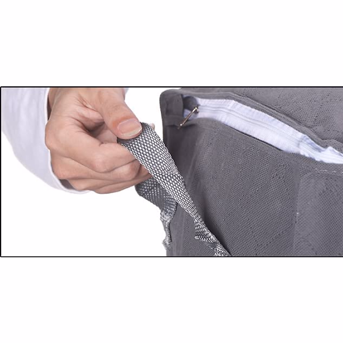 Home Quilt Storage Bag Foldable Non-Woven Transparent Window Handle Storage Bag for Clothes Quilt Toys