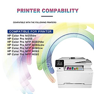 BJTR Compatible 206A W2110A 206X W2110X Toner Cartridge Works for Color Pro MFP M283fdw,M255dw,M283cdw ,M255,M283 (4Pack, No Chip)