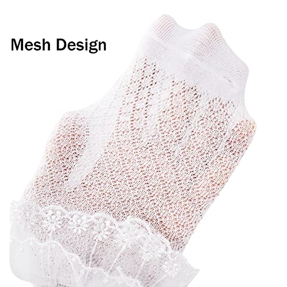 akkilar 5 Pairs Toddler Girl Frilly Lace Socks Cotton Thin Baby Kids Cute Mesh White Church Ankle Princess Dress Sock 2-13T