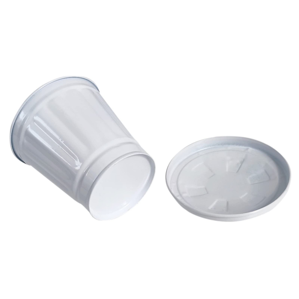 AITING Mini Trash can & Iron Garbage can Pencil Cup Holder 2pcs (White)