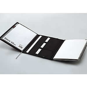 Kokuyo Systemic Cover Notebook, with One A5 (5.8" X 8.3"), B 6mm Ruled, 28 Lines, 50 Sheets, Twin Ring Edge Title Notebook, Black, Japan Import (NO-685B-D)
