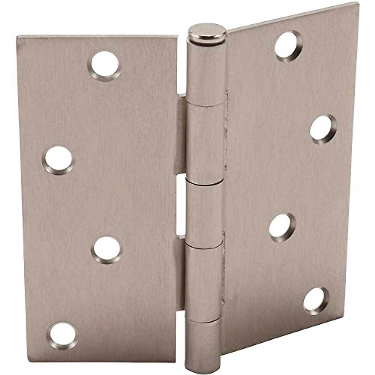Everbilt 4 in. Satin Nickel Square Corner Door Hinge
