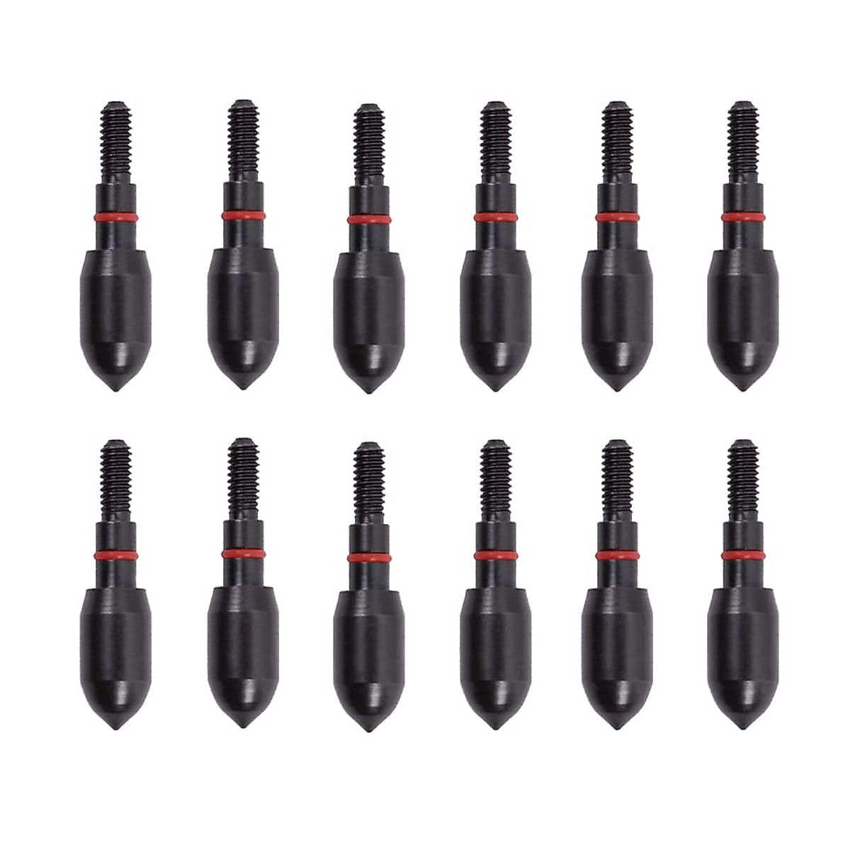 SOPOGER 12pcs Archery Bullet Points 100/125 Grain Field Points Arrow Screw-in Field Tips for Recurve Compound Bow Crossbow Hunting Shooting Practice (125 Grain)