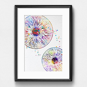 Dignovel Studios 11X14 Unframed Iris Human Eye Blood Vessels Ophthalmology Clinic Watercolor Art Print Poster Housewarming Wall Giclee Office Home Decor DN535
