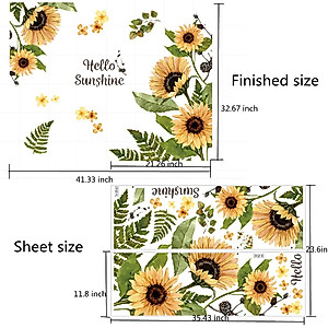 Sunflower Butterfly Wall Stickers Hello Sunshine Decals Garden Flower Wall Stickers Bedroom Living Room TV Wall Art Decor Home Decoration