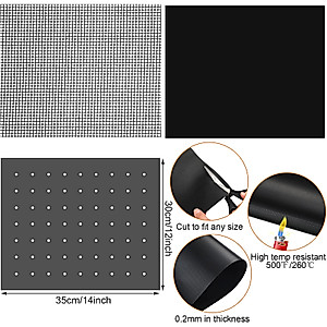 6 Pack Reusable Liners for Toaster Oven Non Stick Air Fryer Mat Air Fryer Oven Liners Easy Clean Toaster Mat Compatible with Cuisinart/Ninja/Kalorik Air Fryer Microwave(12 x 14 Inch)