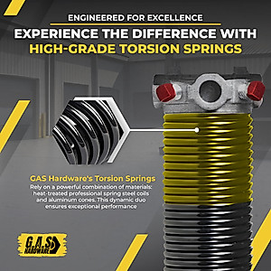 Garage Door Torsion Spring 250x2x32 Torsion Springs for Garage Door Repair Left Hand Wound Replacement for Right Side of Garage Door with 1" Steel Bearing, Gloves, Manual and Winding Bars (Black Cone)