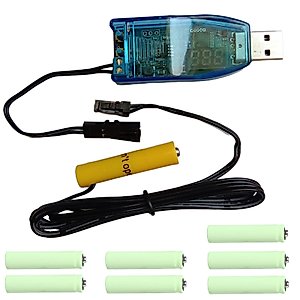 Diarypiece USB to 1.5V 3V 4.5V 6V 9V 12V AAA Batteries Eliminators,1-8pcs AM4 LR3 AAA Batteries Adjust Voltages Power Cord