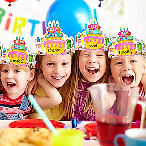 TENDFINE 36 Pack Birthday Crowns for Kids Colorful Paper Party Hats Birthday Crown Set for Teachers Students Classroom