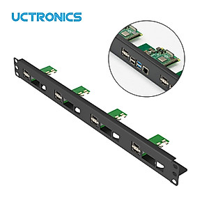 UCTRONICS for Raspberry Pi Rack with Micro HDMI Adapter Boards, 19" 1U Rack Mount Supports 1-4 Units for Raspberry Pi 4 Model B