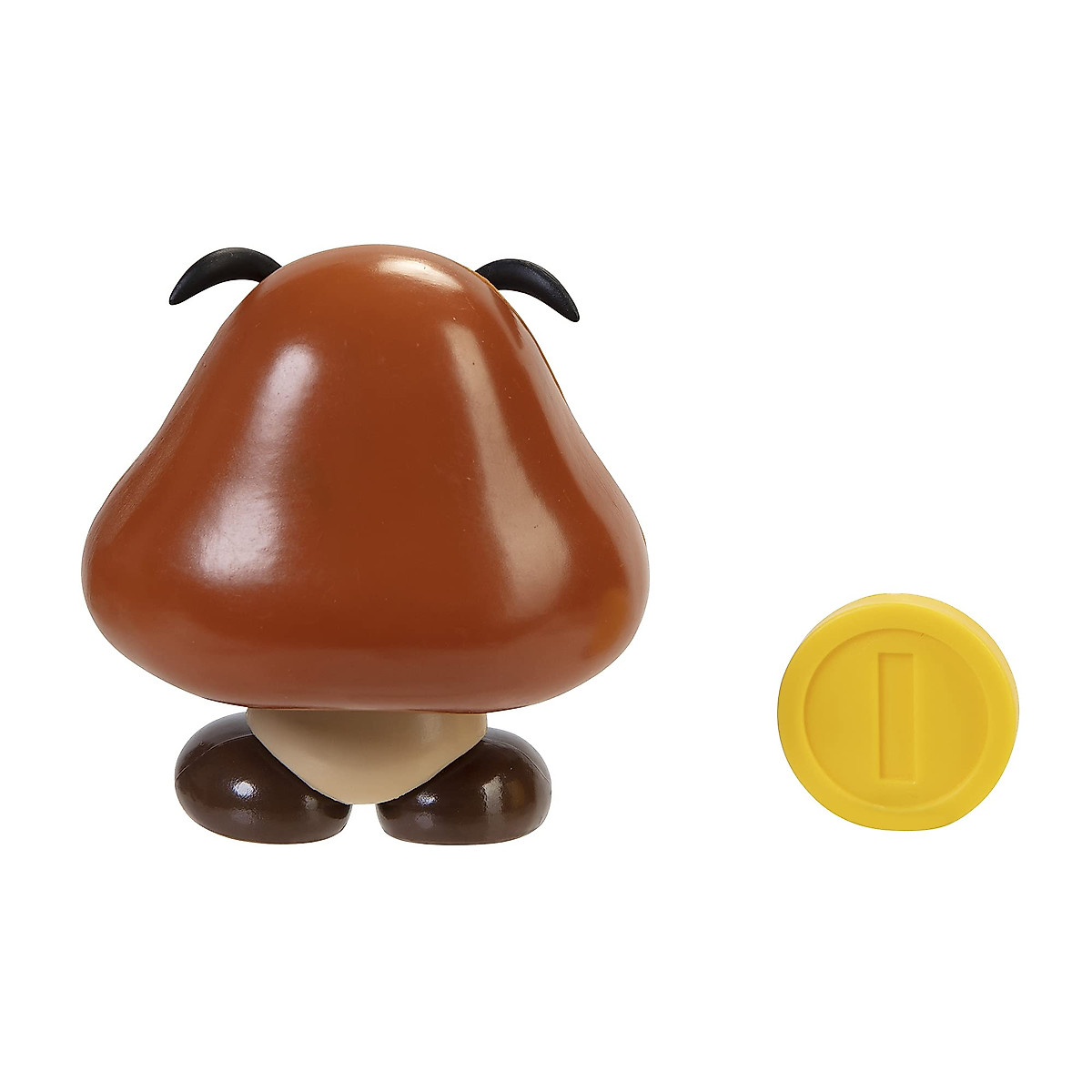 Super Mario Action Figure 4 Inch Goomba Collectible Toy with Coin Accessory