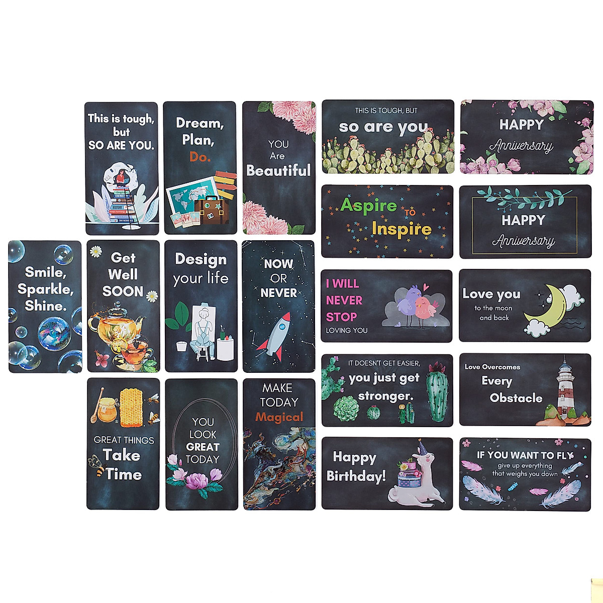 Mr. Pen- Inspirational Cards, 60 pcs, Positive Affirmations Cards, Motivational Cards with Unique Quotes, Inspirational Note Cards, Kindness Cards, Business Card Size and Blank Back(3.5x1.9)