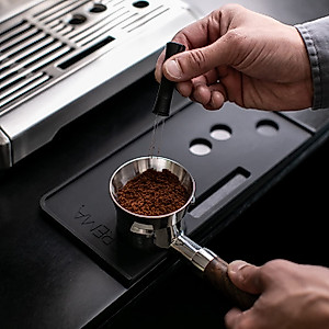 Crema Coffee Products | 54mm Espresso Dosing Funnel/Ring | Silver | Fits 54mm Breville Portafilter | 54mm | Silver