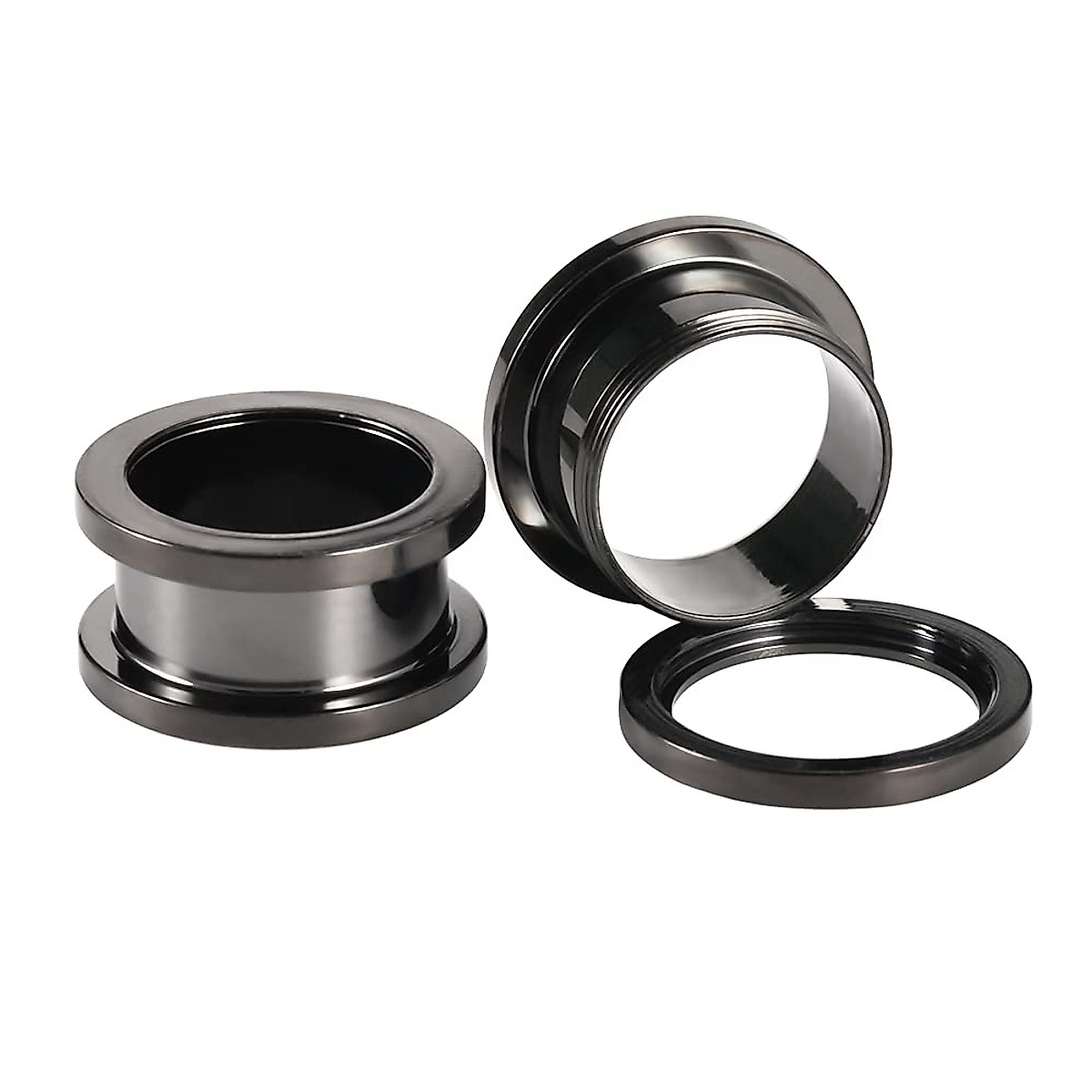 PUNKYOUTH 14PCS Ear Gauges Tunnels Plugs Stainless Steel Screw Fit Stretcher Expander Body Piercing Jewelry Set 6mm-25mm